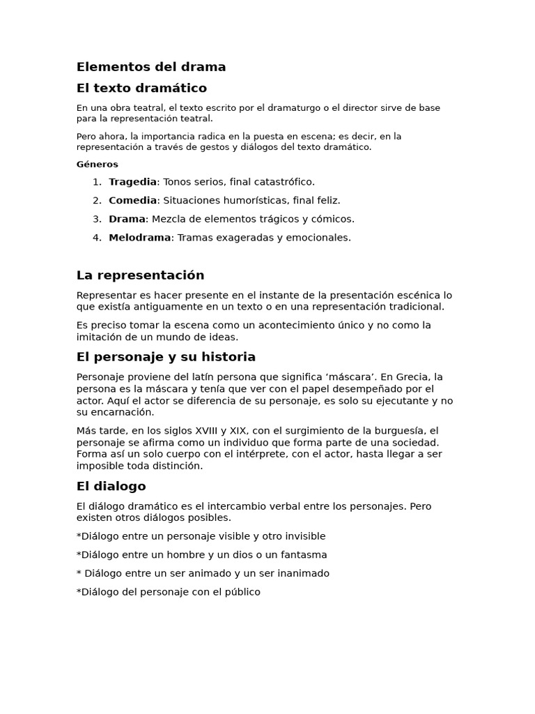Elementos Del Drama | PDF