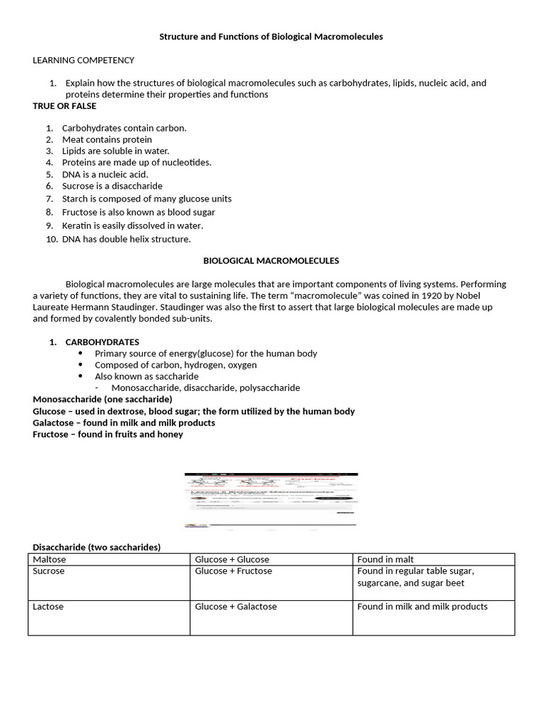 Biological Macromolecules | PDF