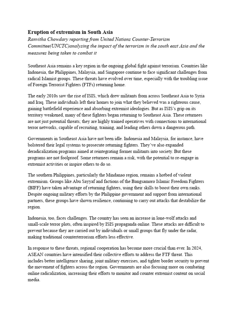 Ranvitha OPED UNCTC Day1 | PDF