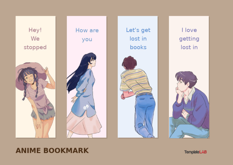 Anime Bookmark Template | PDF