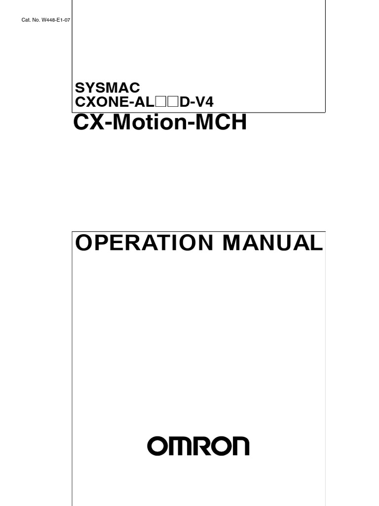 CX-Motion-MCH Operation Manual W448-E1 | PDF