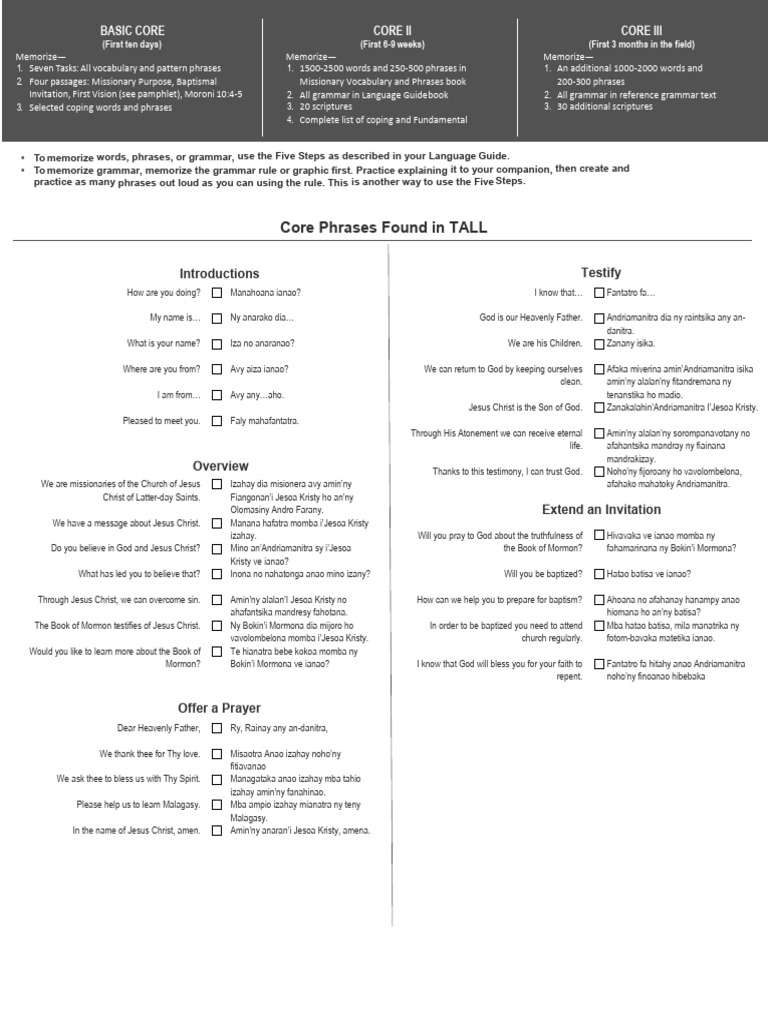 Malagasy Language Core | PDF