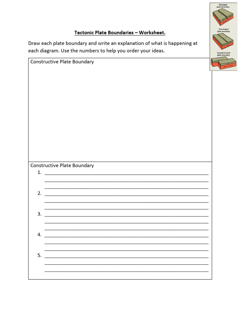 Plate Boundaries Student Worksheet 241012 142128 | PDF