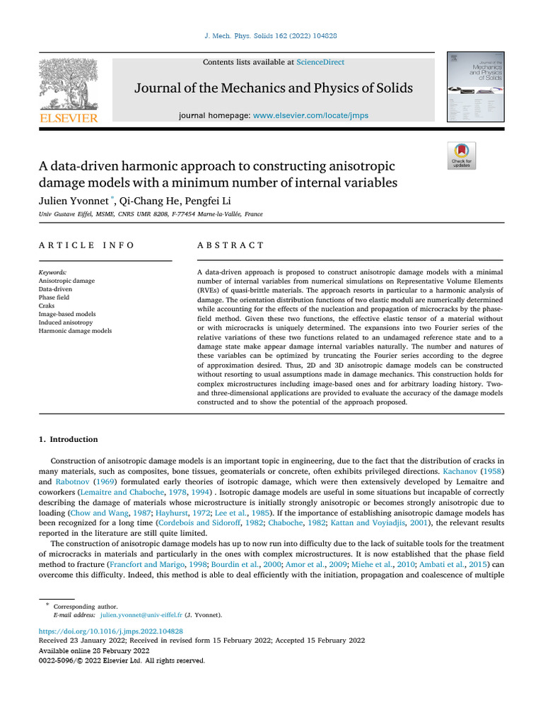 Journal of The Mechanics and Physics of Solids: Julien Yvonnet, Qi ...