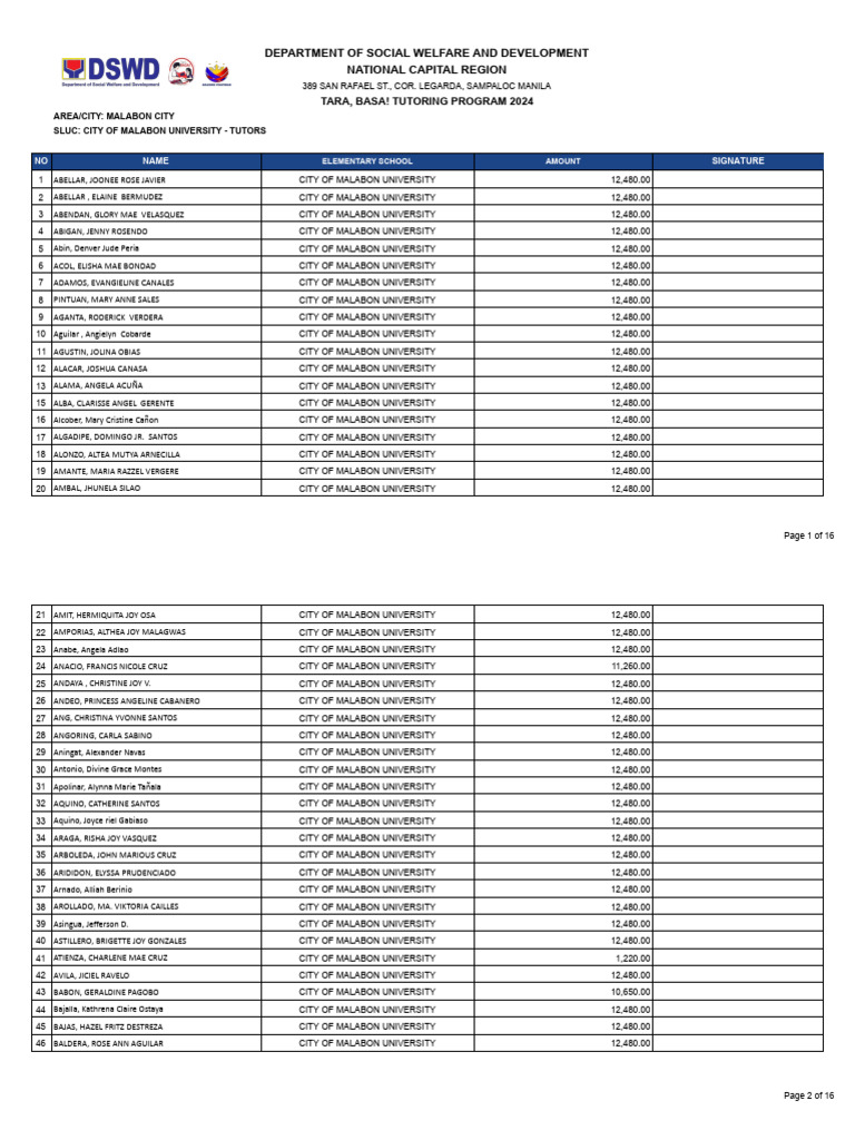 Tutors Payroll Cmu | PDF