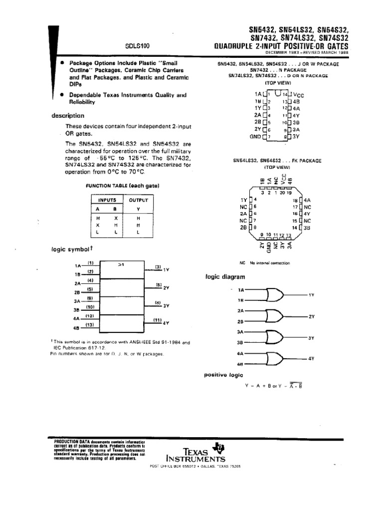 sn74ls32 | PDF