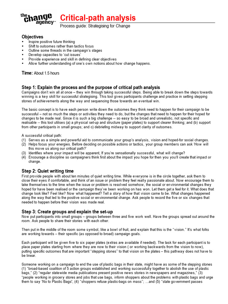 Critical Path Analysis | PDF