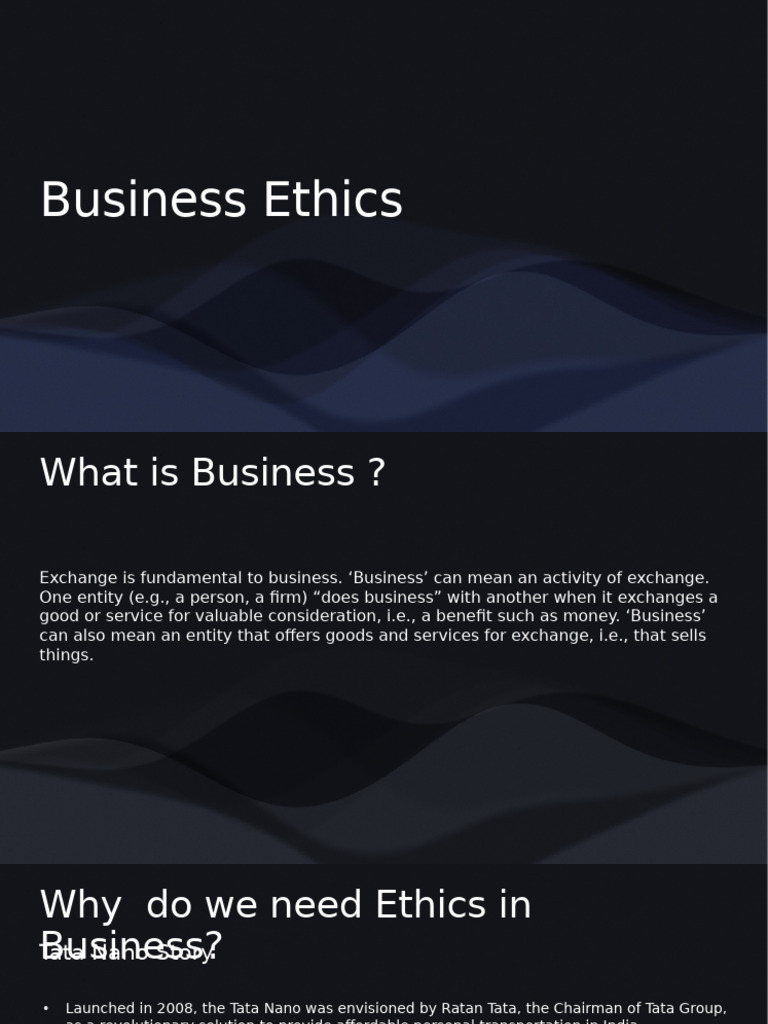 Business Ethics Case study ppt | PDF