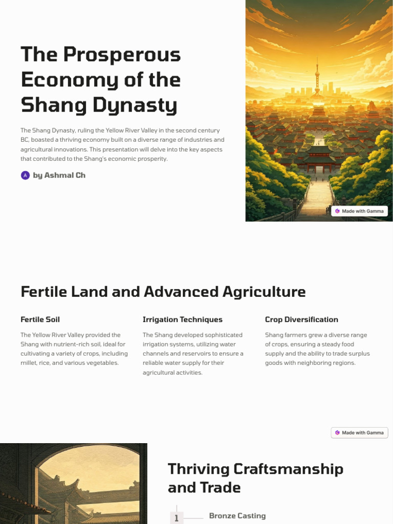 The Prosperous Economy of The Shang Dynasty | PDF