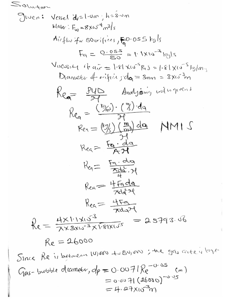 NMIS - CHE304. Solution To Example 1 For Dr. K.K Salam Part. | PDF