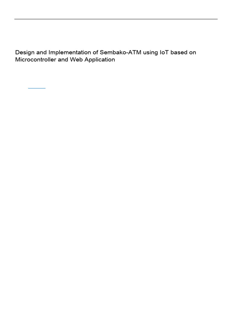 Design and Implementation of Sembako-ATM Using IoT | PDF
