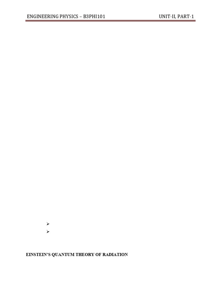 UNIT - II, PART -1 Photonics and Fibre Optics - LASER | PDF