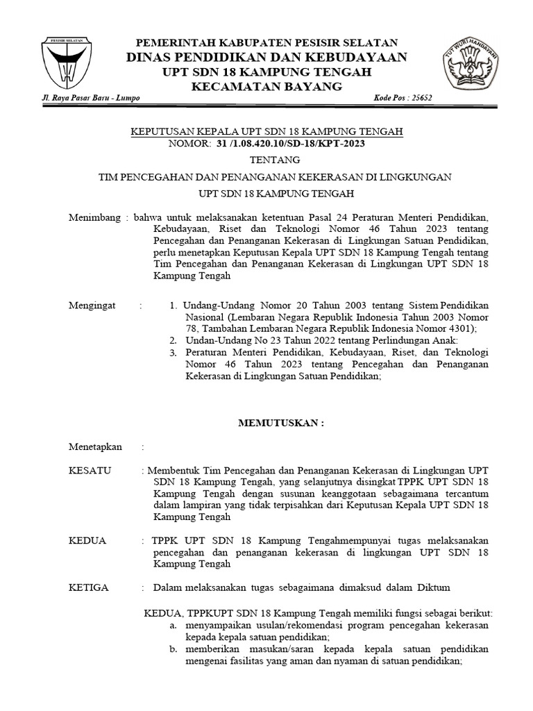 SK TPPK Sekolah | PDF