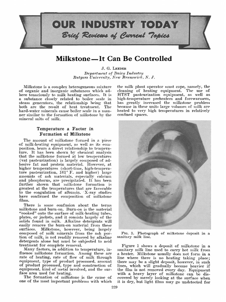 229 Removal of Milkstone BN | PDF