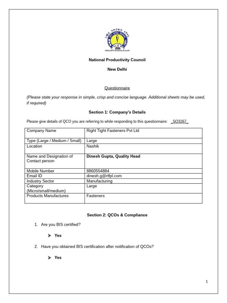 NPC Questionnaire | PDF