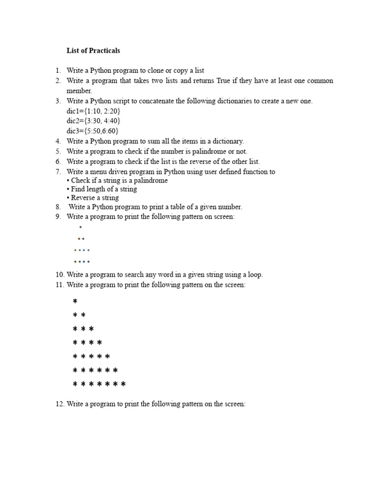 List Of Experiments Python 240926 121120 Pdf 
