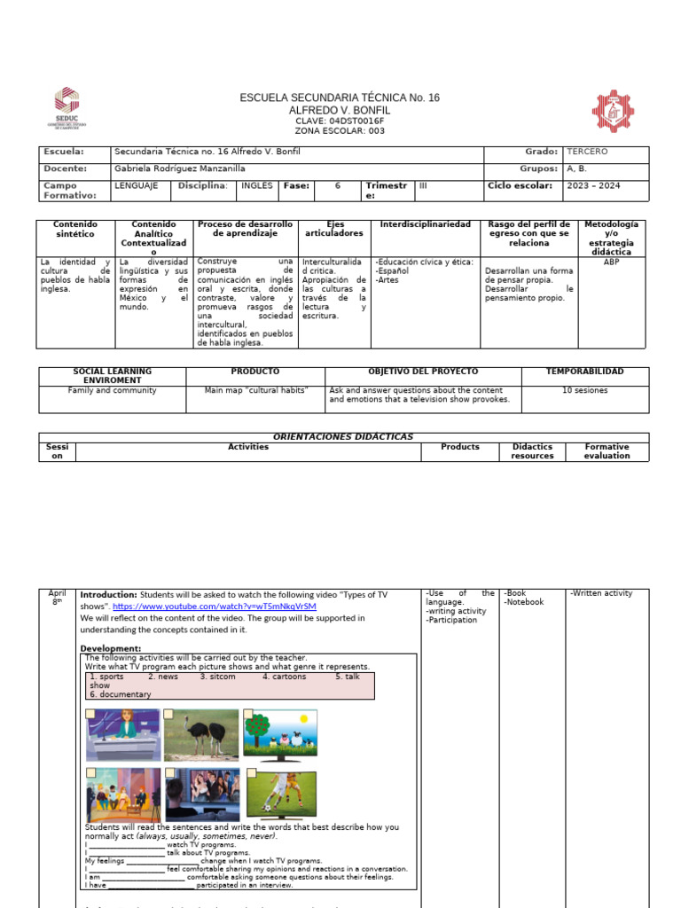Planeacion Abril 3ros | PDF