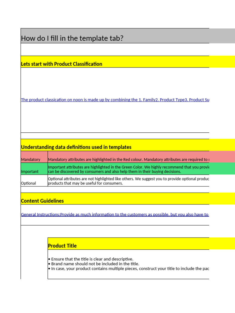 How Do I Fill in The Template Tab?: Lets Start With Product ...