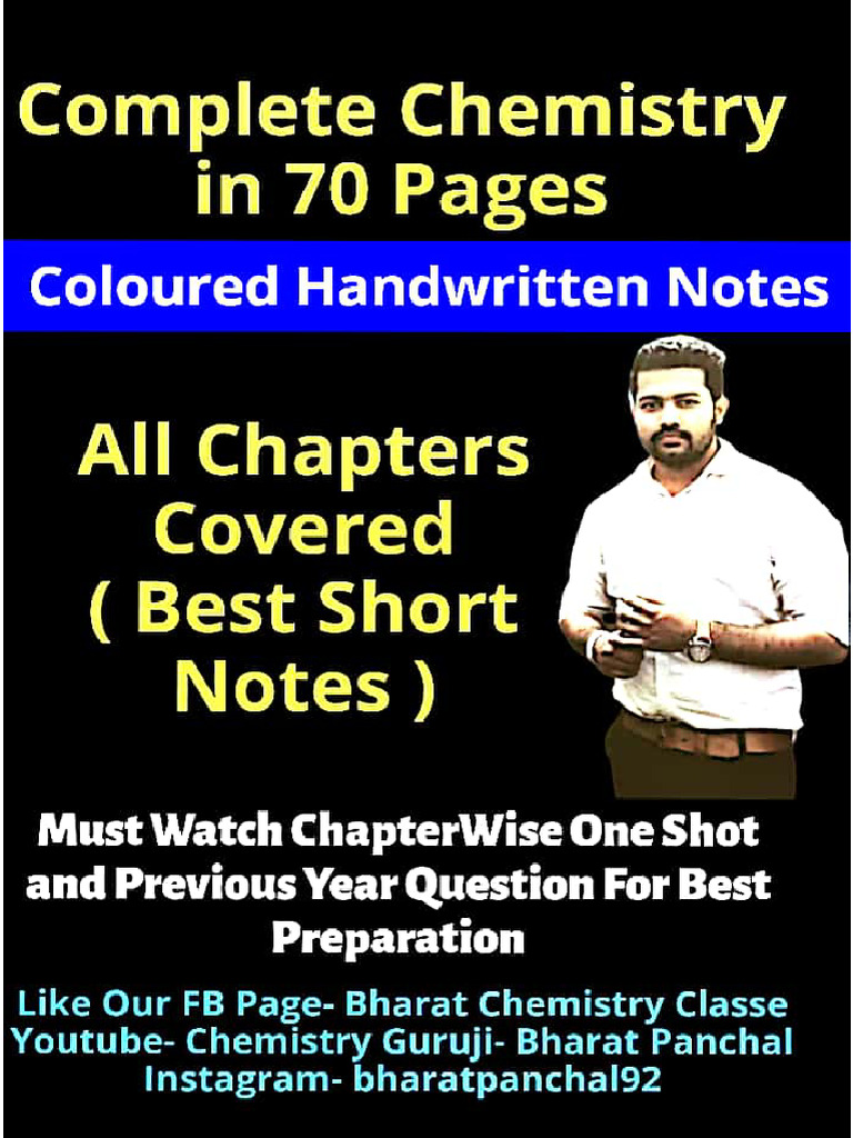 Chemistry Short Notes for JEE | PDF