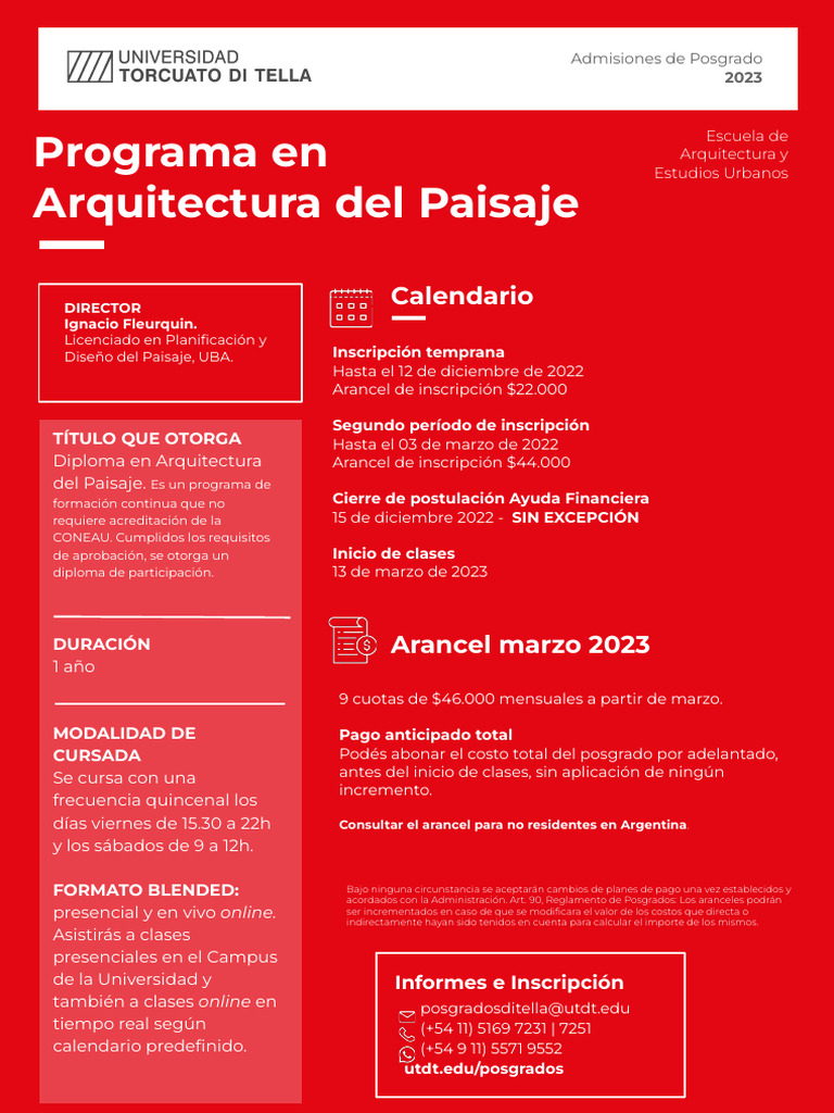 Programa en Arquitectura Del Paisaje 2023 | PDF