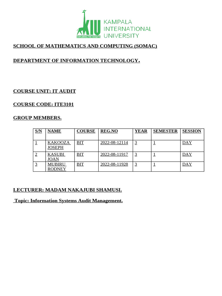 Audit Work 2 | PDF