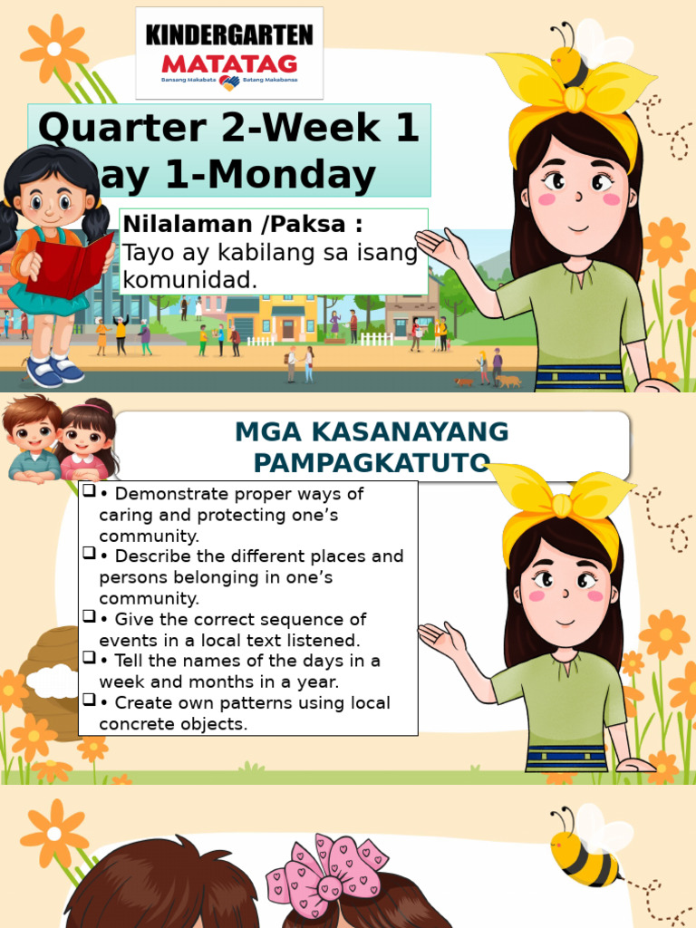 Day 1 - Kinder PPT Q2 Week 1 MATATAG FINAL | PDF