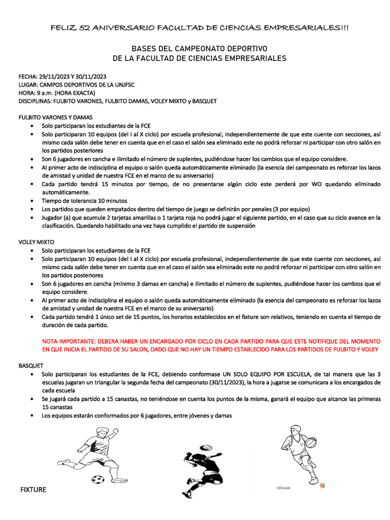 Bases y Fixture | PDF