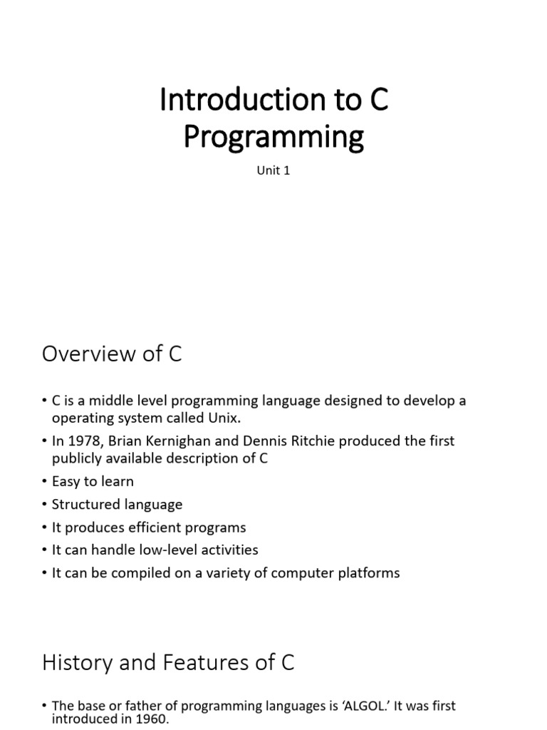 Chapter1 (C Programming) (1) (1) - 1 | PDF