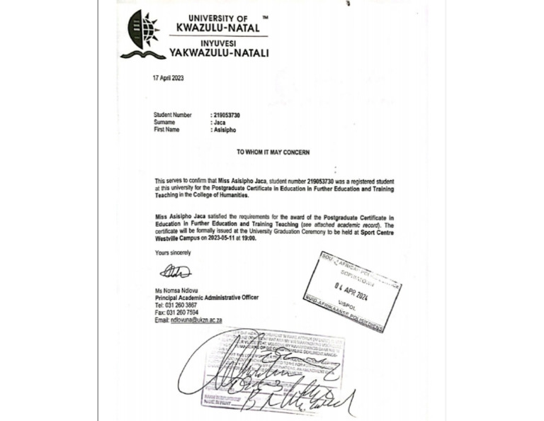 Confirmation Letter | PDF