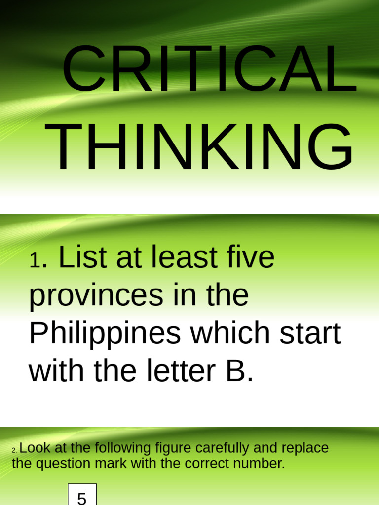 Critical Thinking | PDF