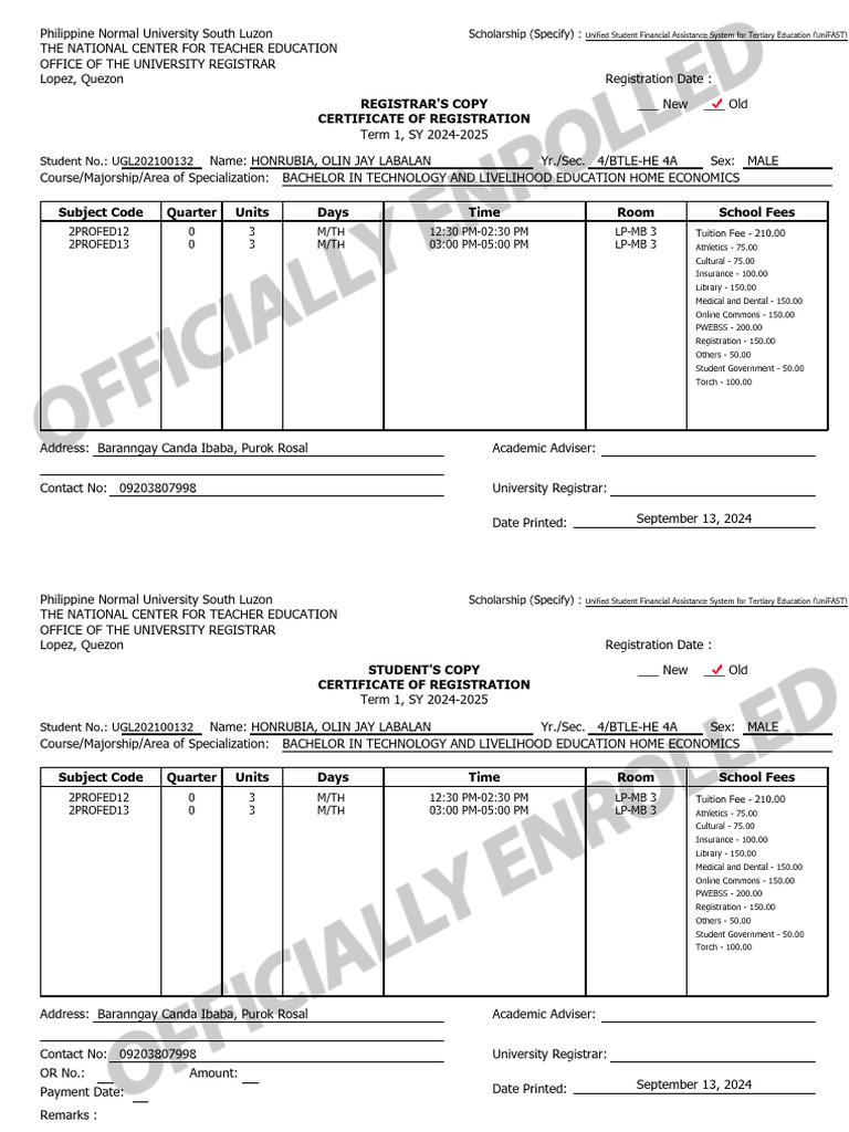 Sl-Pnu-2024!1!3 Honrubia Olin Jay Labalan | PDF