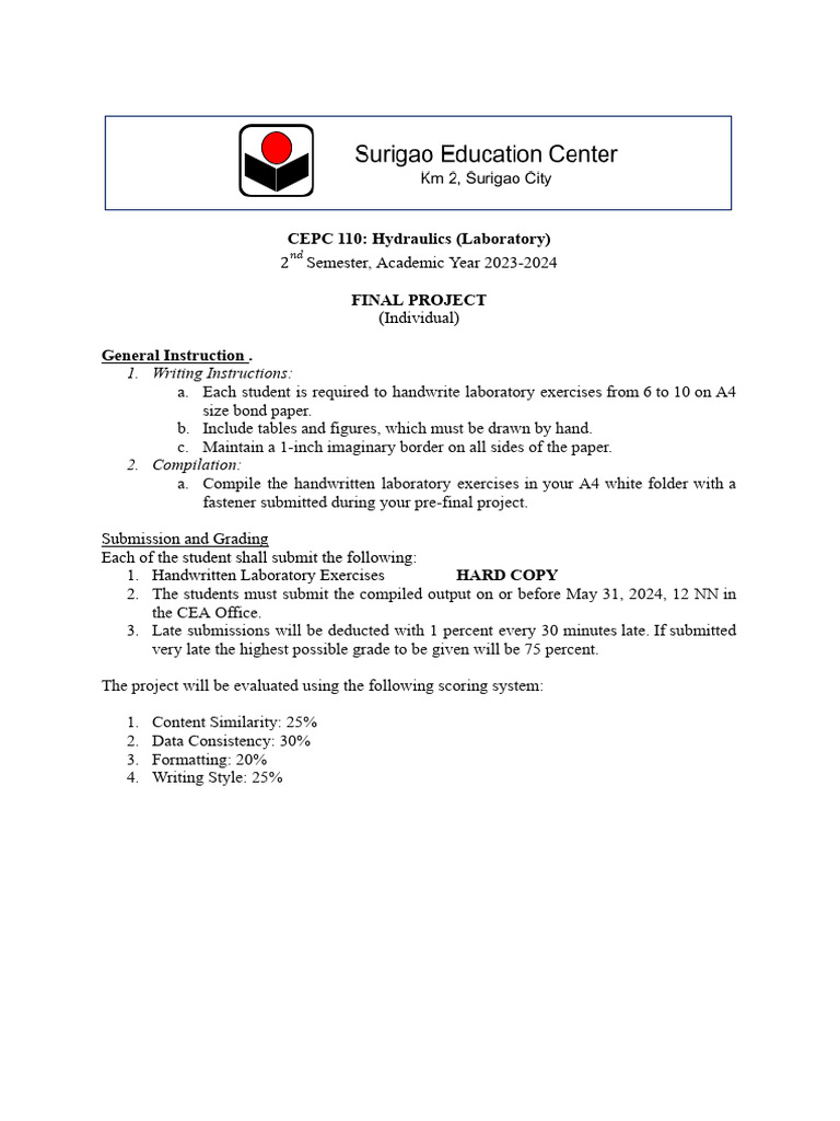 Hydraulics Lab Final Project | PDF