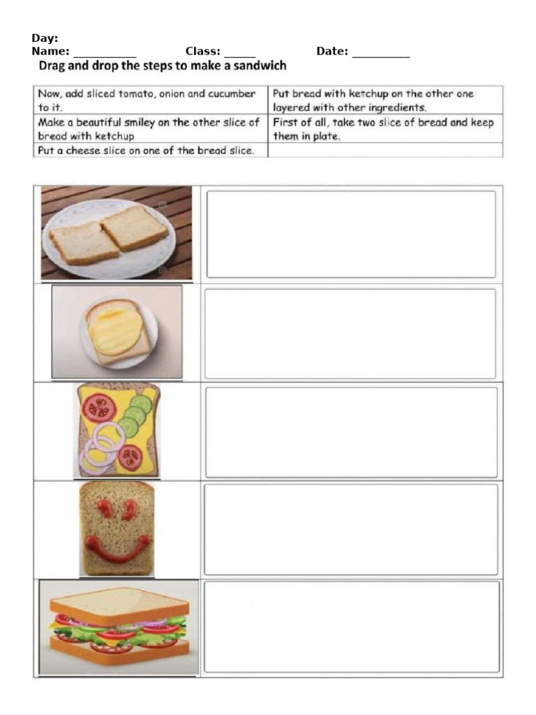 Worksheet Making Sandwich | PDF | Career & Growth