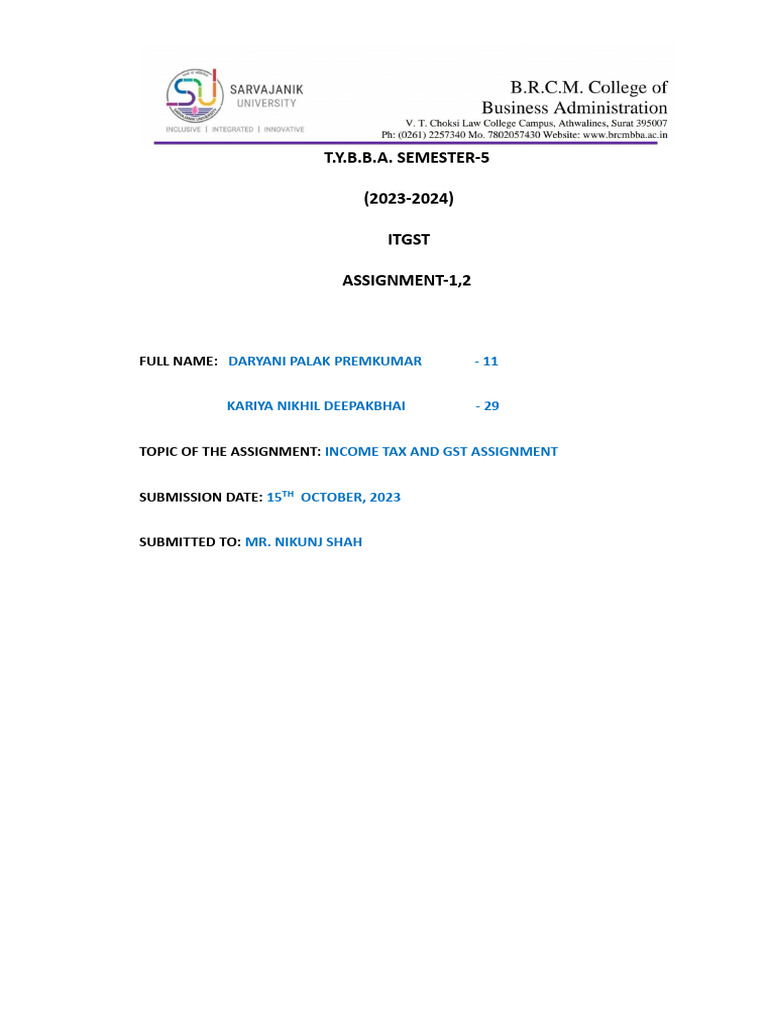 ITGST Assignment 1 and 2 | PDF