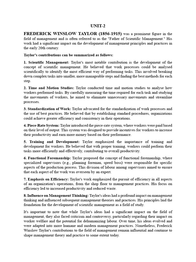 Principles of Management Unit 2 Notes | PDF