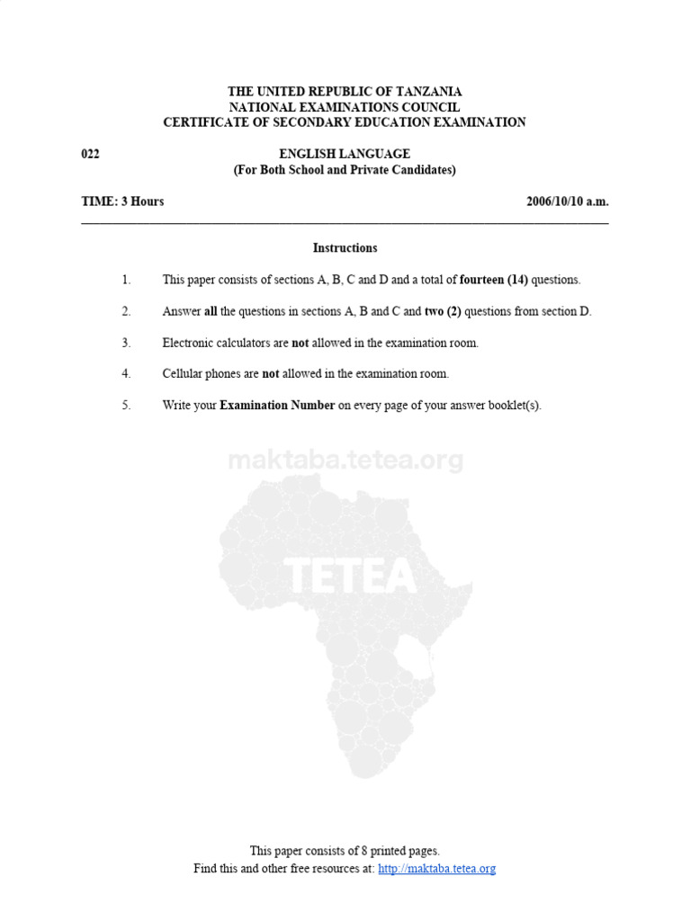 English - F4 - 2006 | PDF