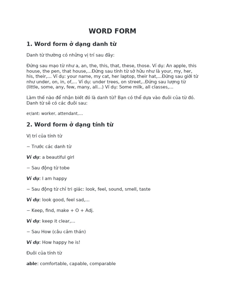 Word Form | PDF