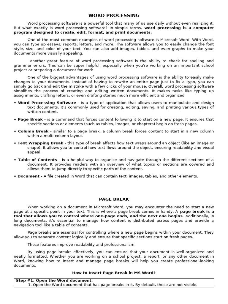 Word Processing | PDF