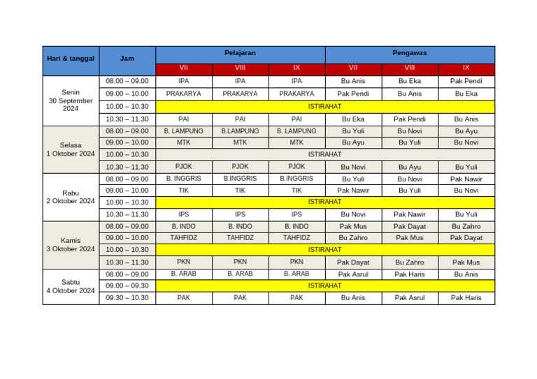Jadwal MID | PDF