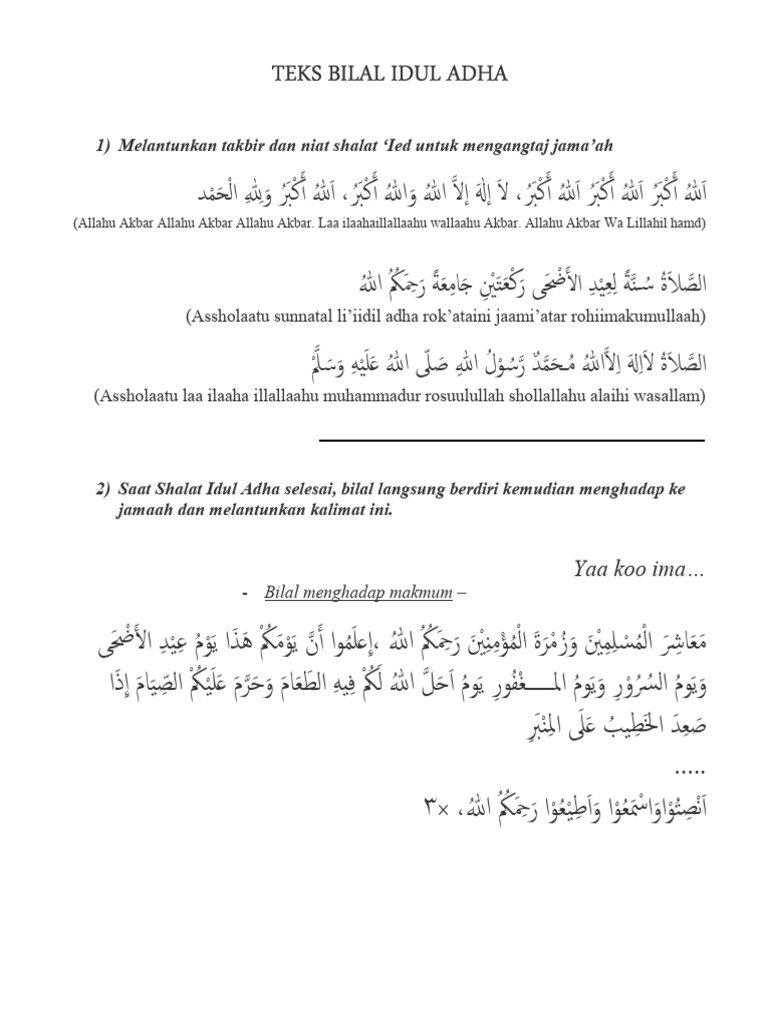 Teks Bilal Idul Adha | PDF