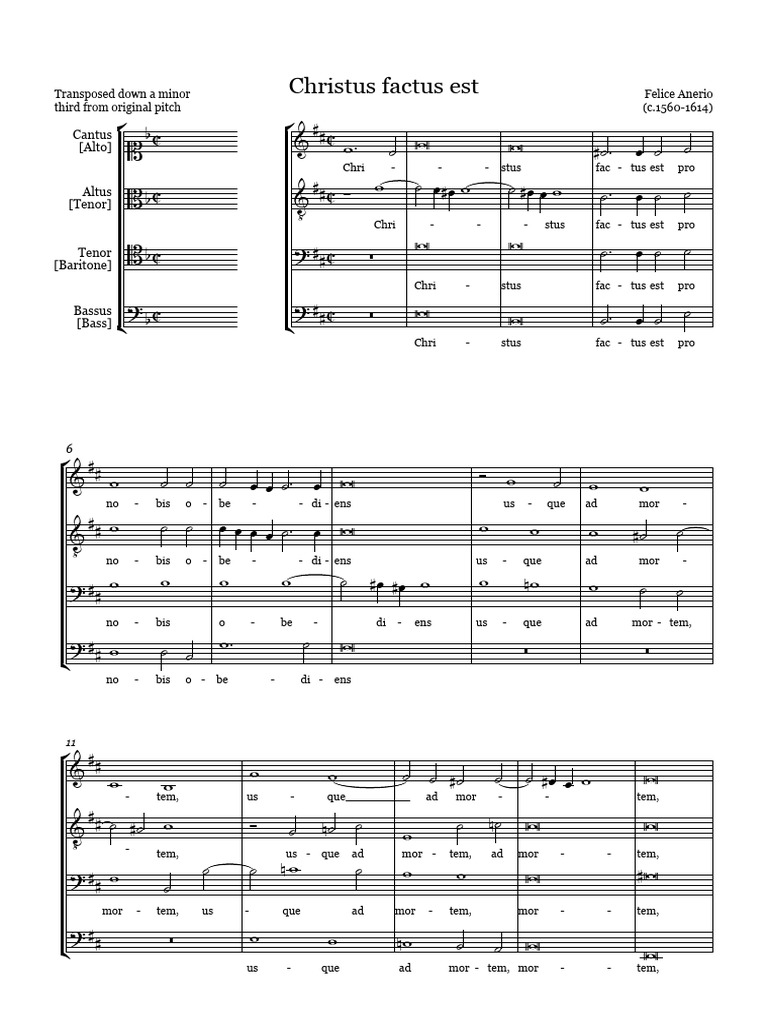 Anerio - Christus Factus Est Down A m3 | PDF