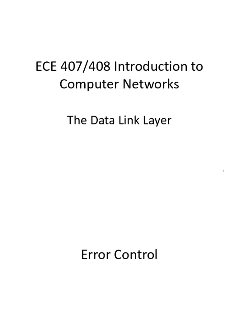 3 - DataLink - Error Control | PDF