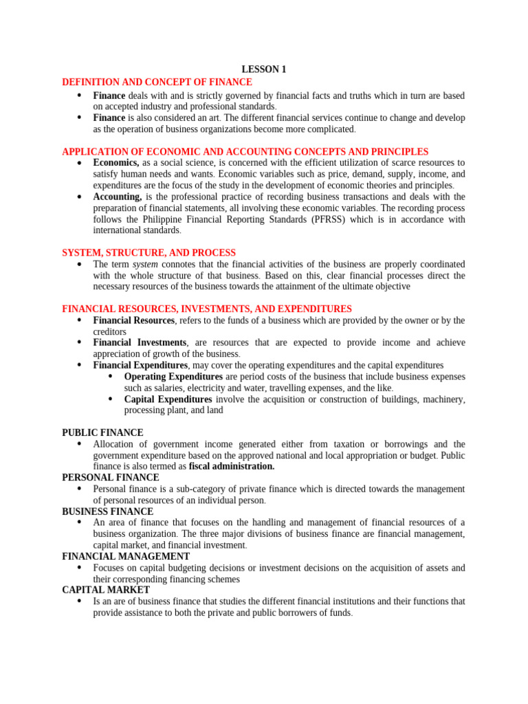 Finance Notes | PDF