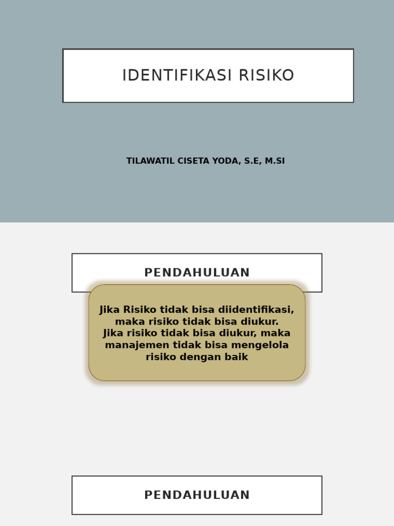 Identifikasi Risiko | PDF