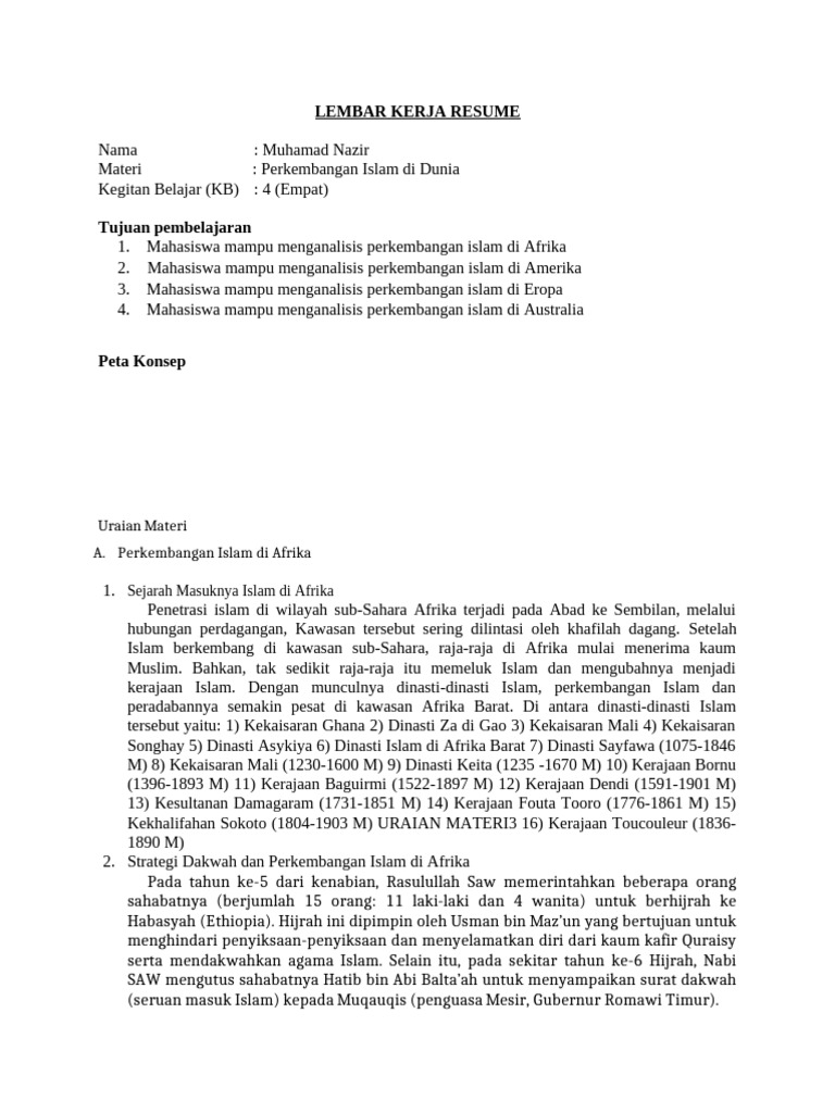 LEMBAR KERJA RESUME 6 KB 4 | PDF