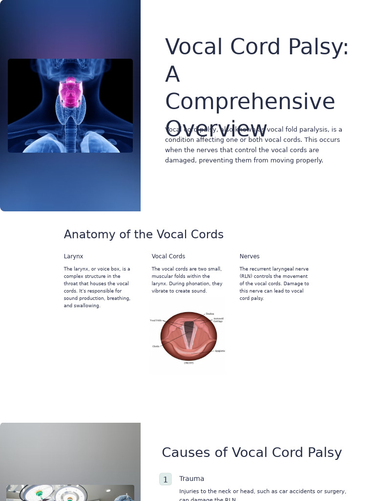 Vocal Cord Palsy A Comprehensive Overview | PDF
