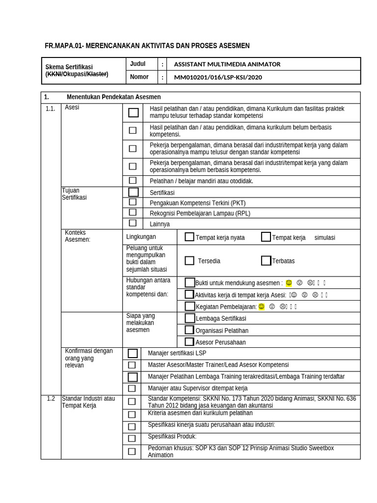 FR - MAPA 01.merencanakan Aktivitas Dan Proses | PDF