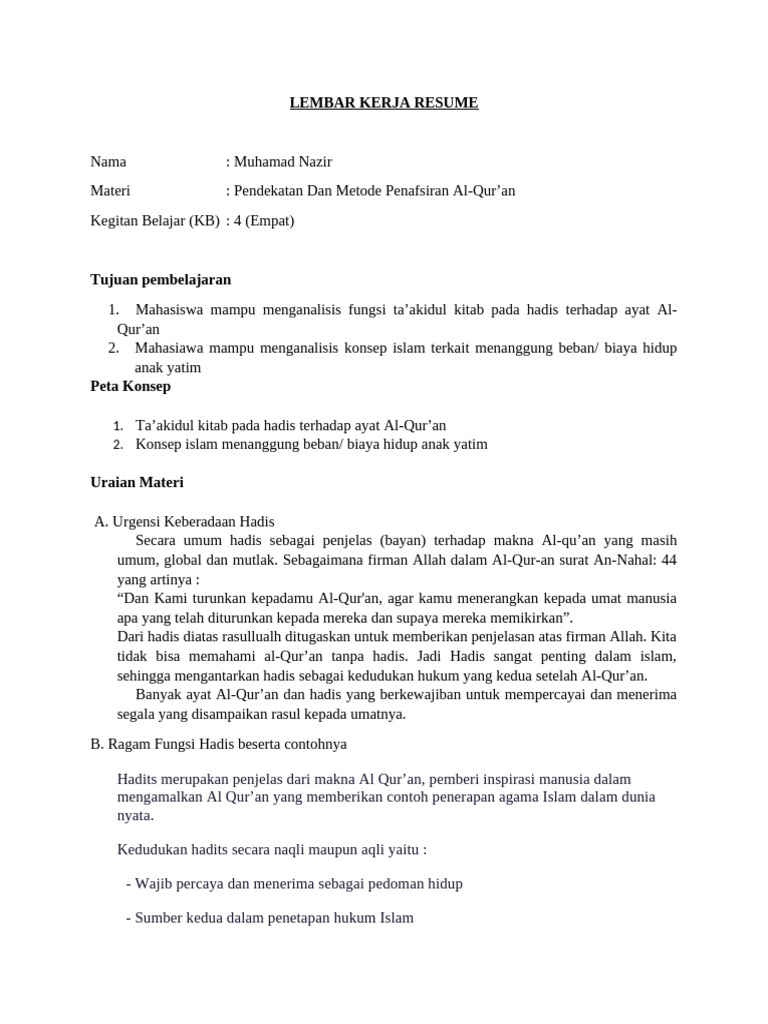 LEMBAR KERJA RESUME MODUL 5 KB 4 | PDF LEMBAR KERJA RESUME MODUL 5 KB 4 | PDF