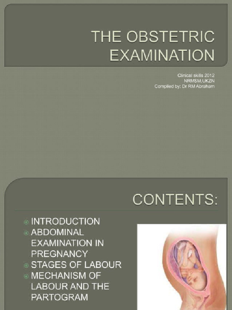 The Obstetric Examination PPT 14698896 | PDF