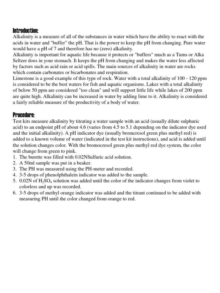 Alkalinity | PDF